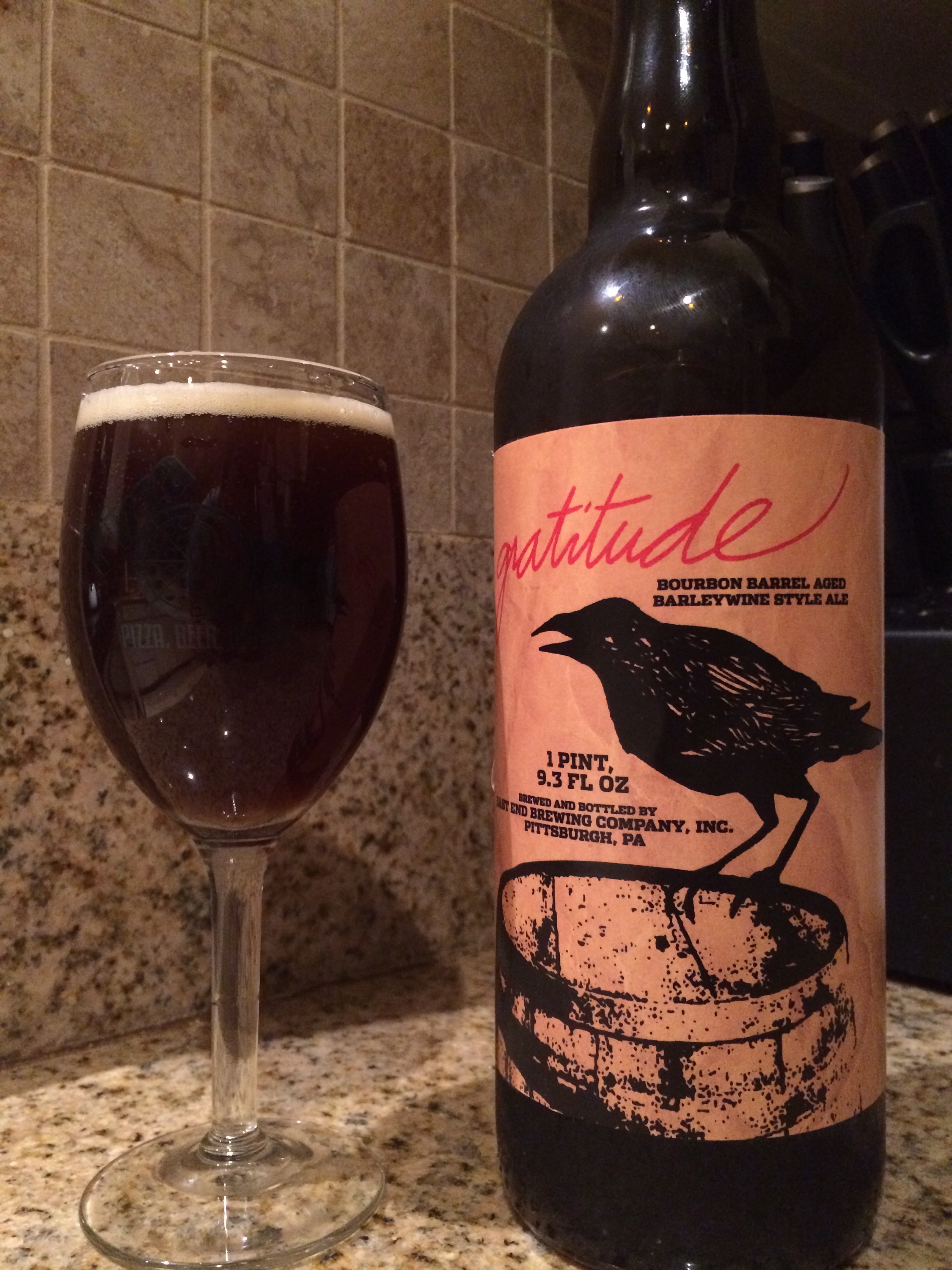 East End Brewing Bourbon Barrel aged Gratitude, crows on crows on crows ...